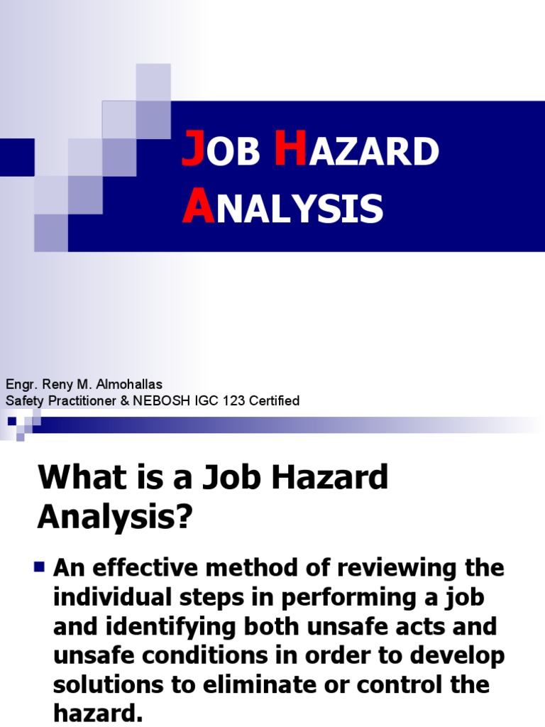 Job Hazard Analysis Guide | PDF | Occupational Safety And Health ...