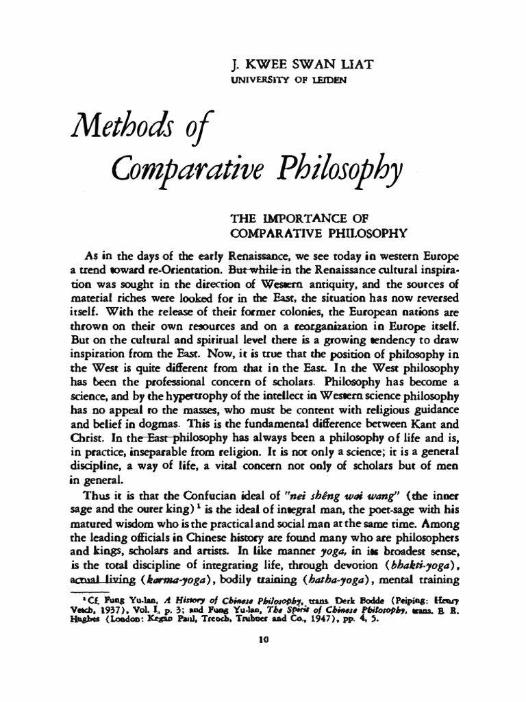 Methods of Comparative Philosophy | PDF | Thought | Phenomenology ...