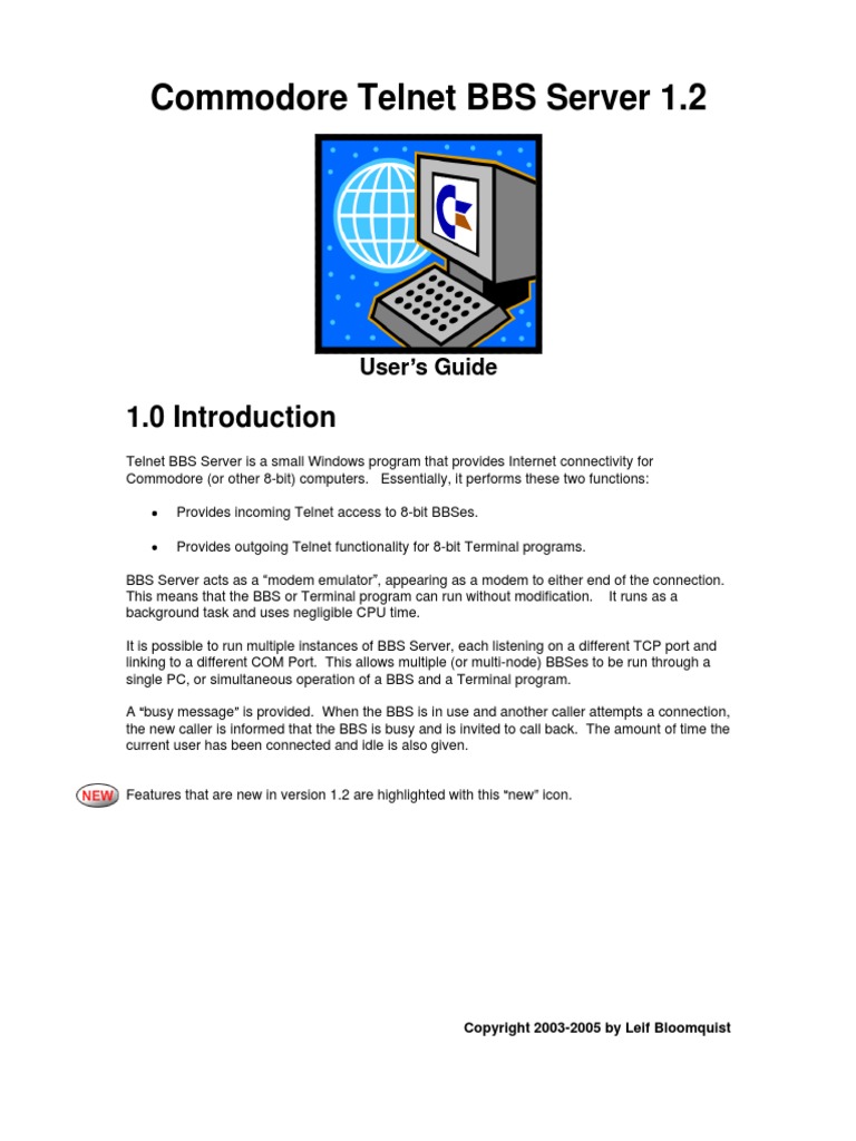 BBS Server 1.2 Manual | PDF | Modem | System Software