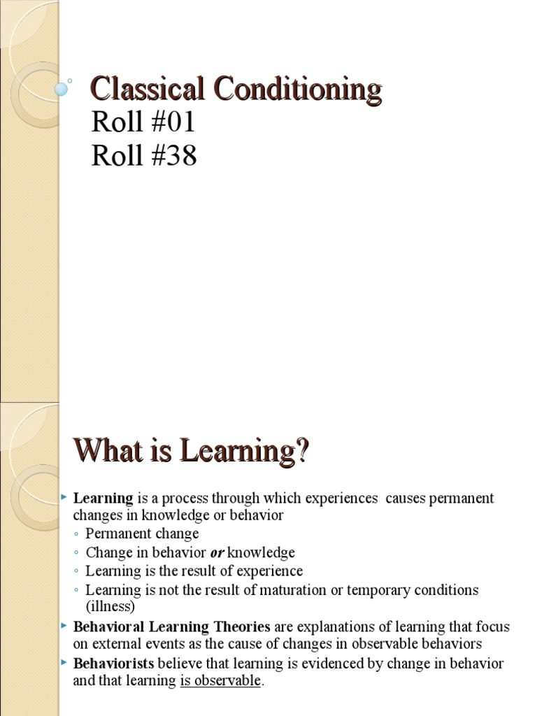 Classical Conditioning 1 | PDF | Classical Conditioning | Learning