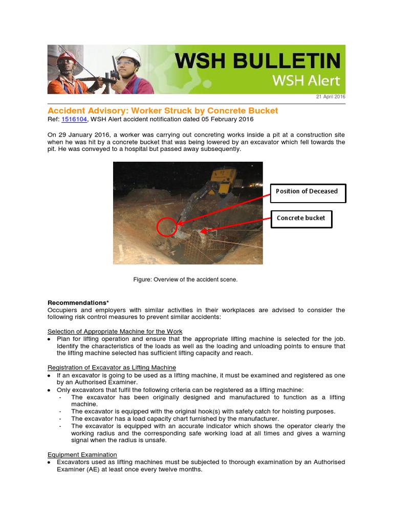 WSH Alert Accident Advisory 05feb2016 2 | PDF | Occupational Safety And ...