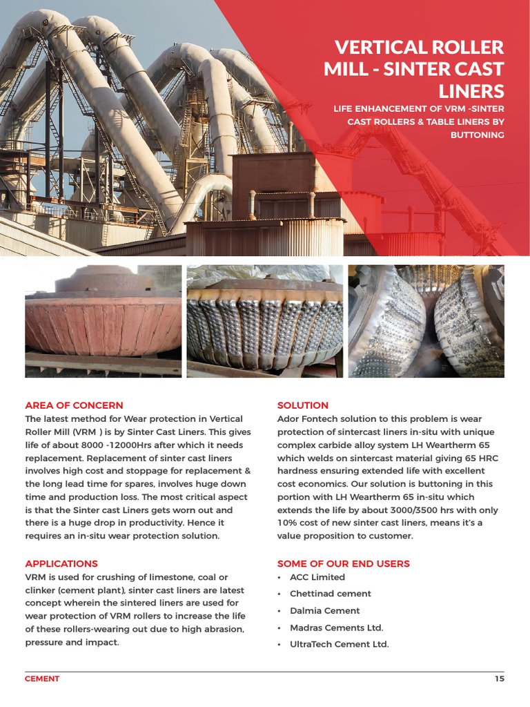 VRM Sinter Cast Liners Life Extension | PDF | Technology & Engineering