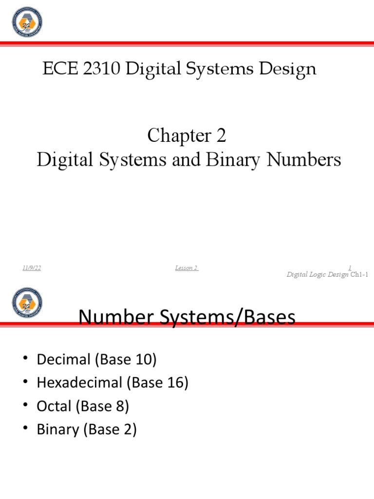 Chapter 2 Digital Systems and Binary Numbers | Download Free PDF ...