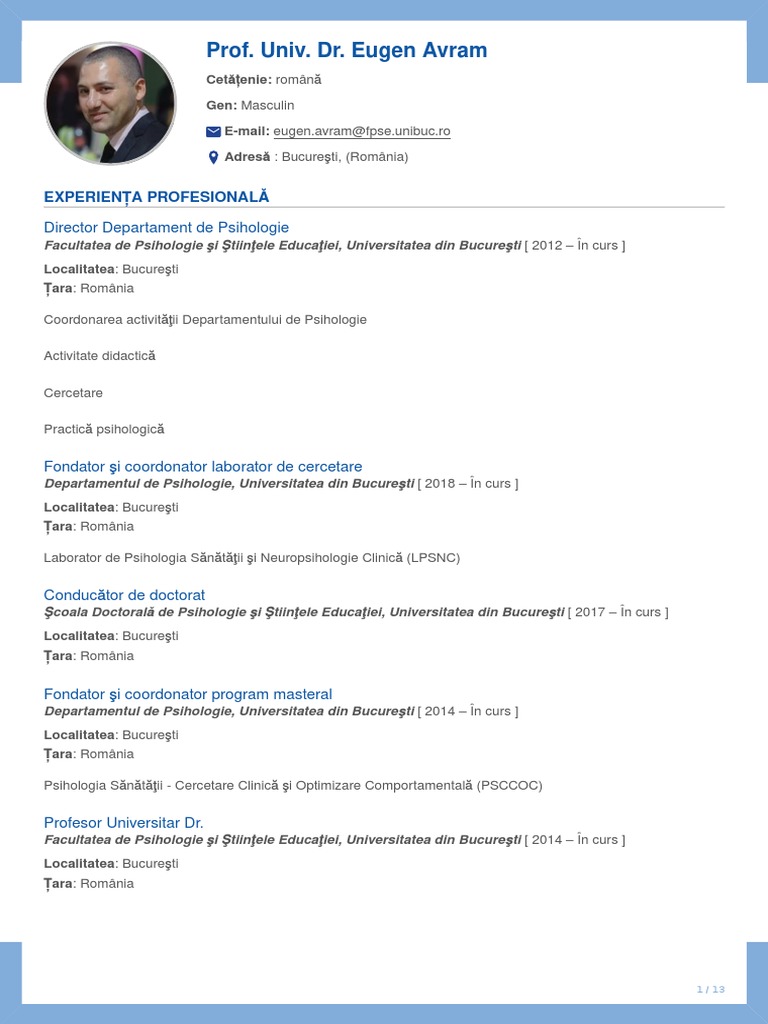 CV Avram Eugen | PDF