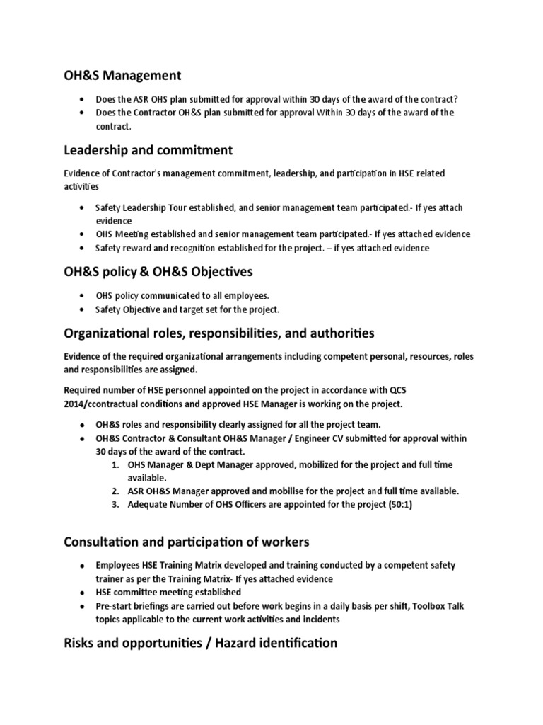 OHS Checklist | PDF | First Aid | Audit