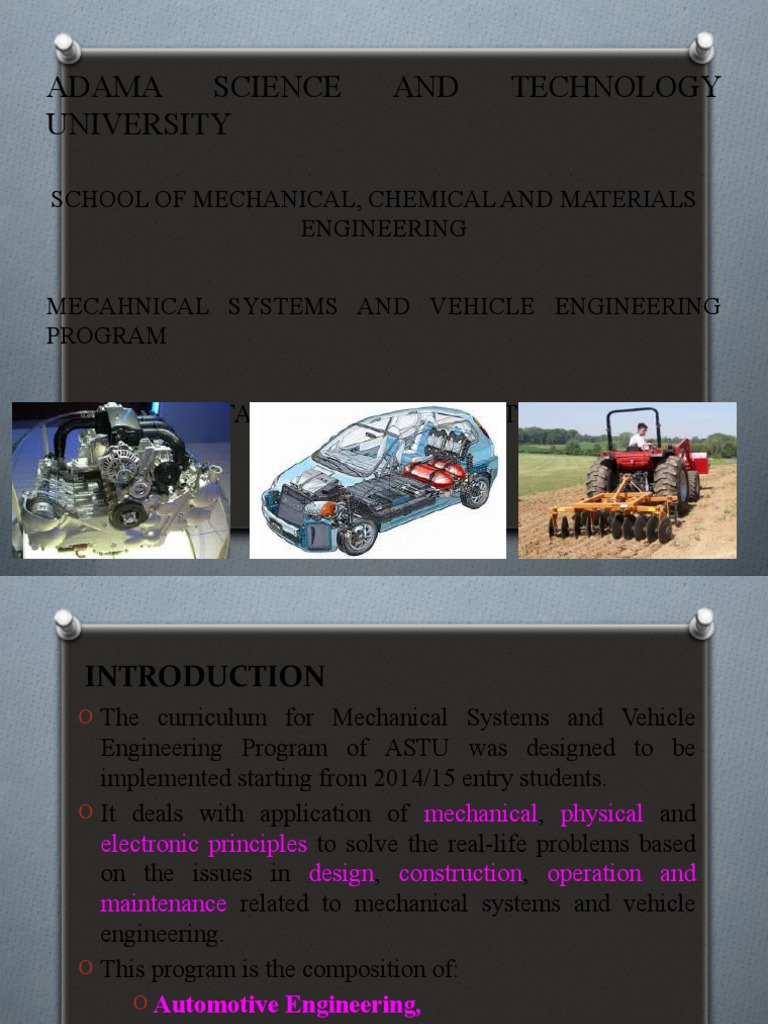Mechanical Systems & Vehicle Engineering Guide | PDF | Engineering | Design
