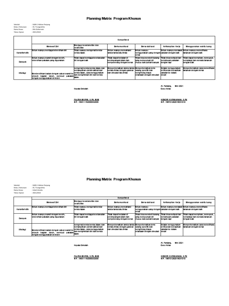 Bagi 3. PLANNING MATRIX PPI | PDF