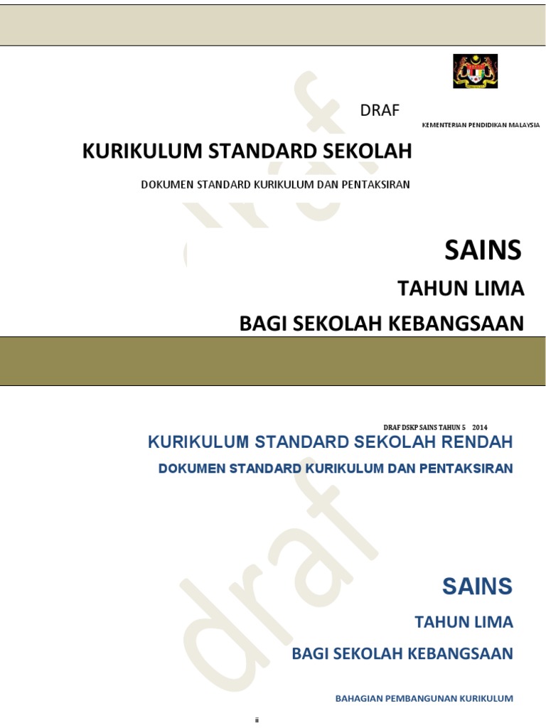 Dokumen Standard Kurikulum Dan Pentaksir | PDF