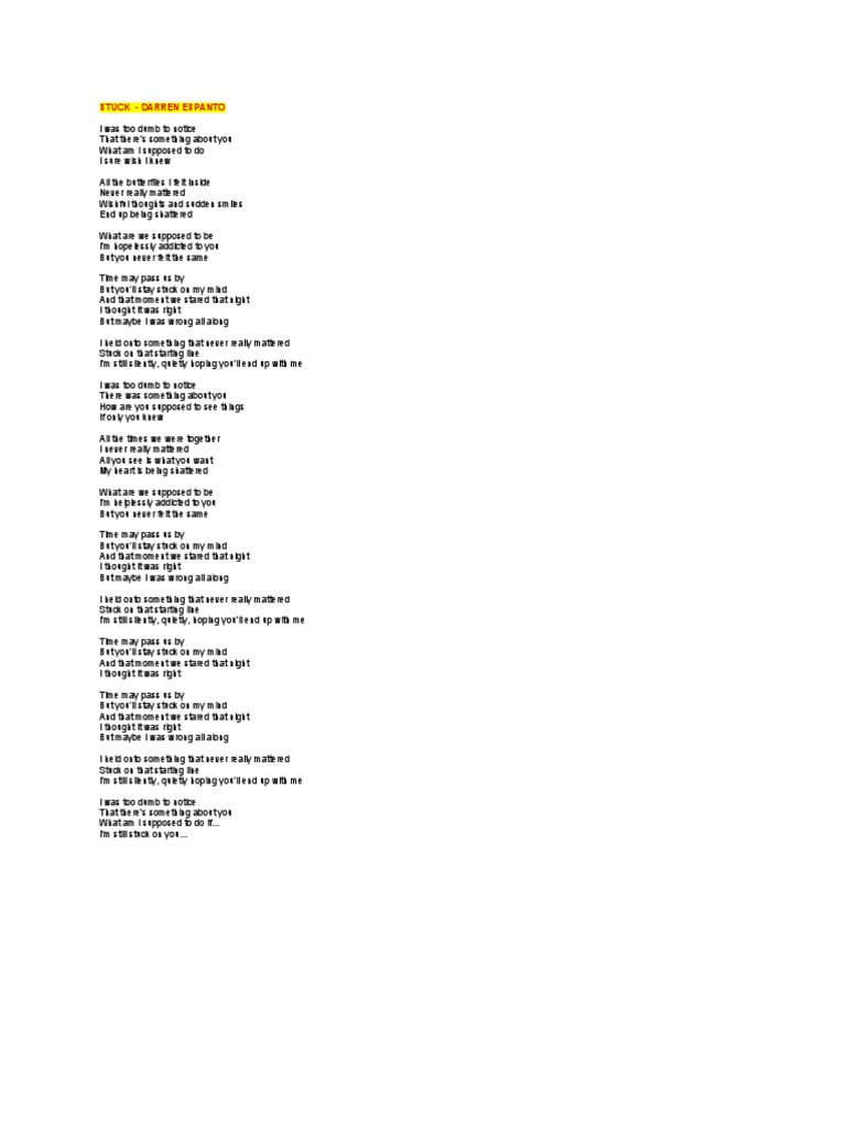 Song Stuck | PDF | Poetry