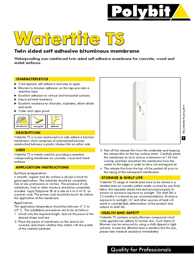 Watertite TS | PDF | Adhesive | Asphalt