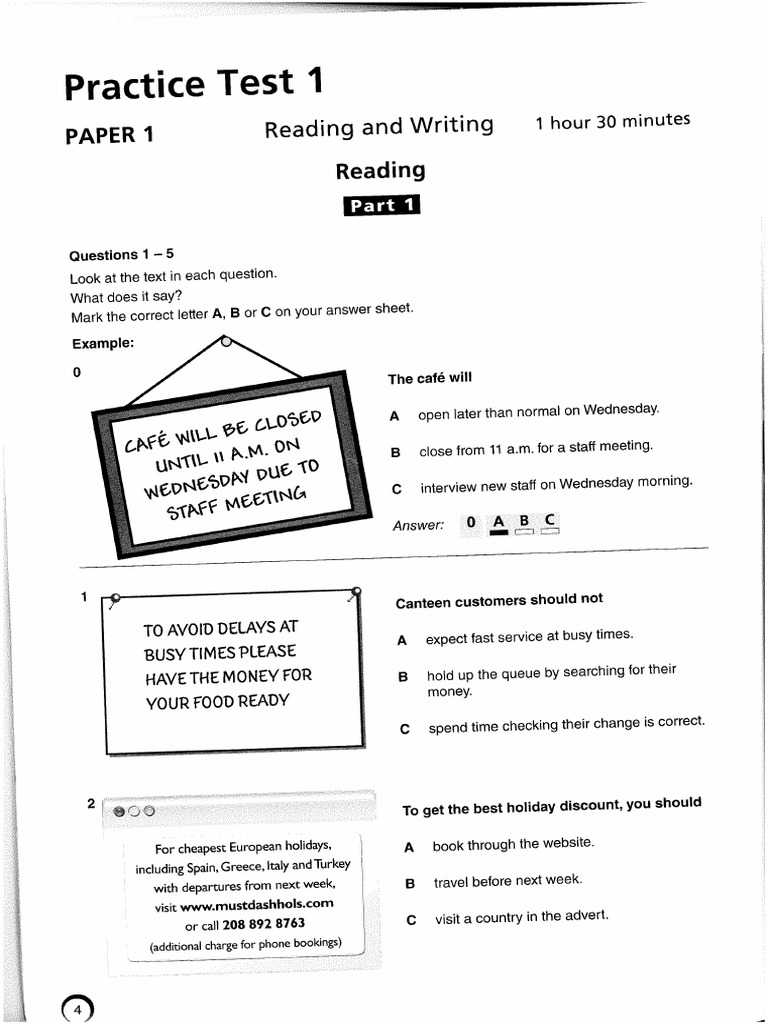 Reading Test 1 | PDF