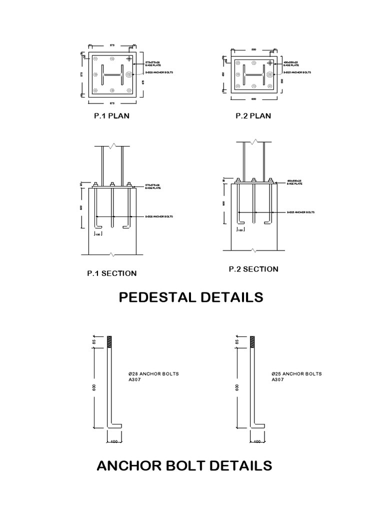 Anchor Bolt Shopdrawing | PDF