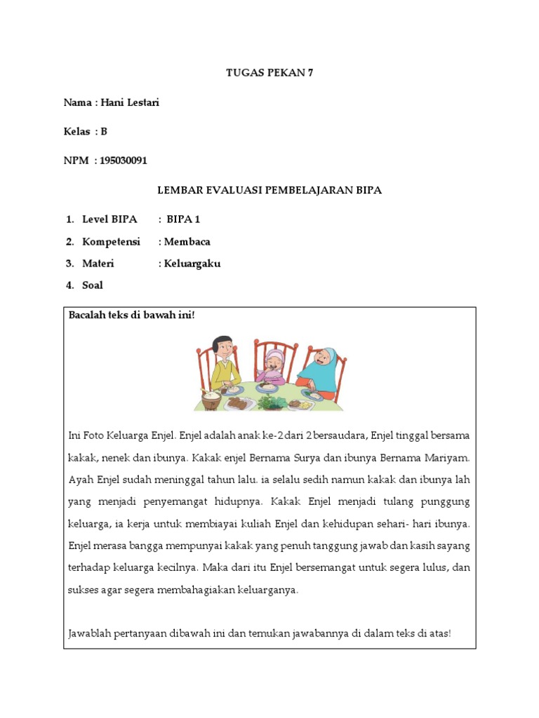 Hani Lestari - Uts Bipa - B | PDF