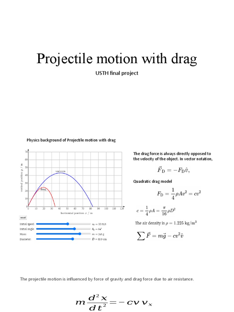 Projectile Motion With Drag Pdf