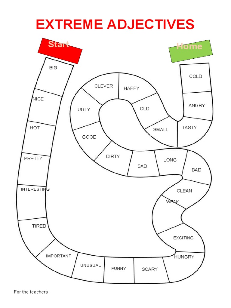 Extreme Adjectives Board Game Guide | PDF
