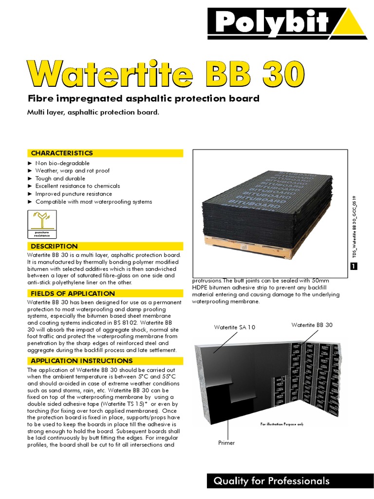 Watertite BB 30 | PDF | Asphalt | Pallet