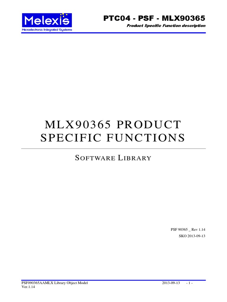 PSF MLX90365 1.14 | PDF | Component Object Model | Parameter (Computer ...