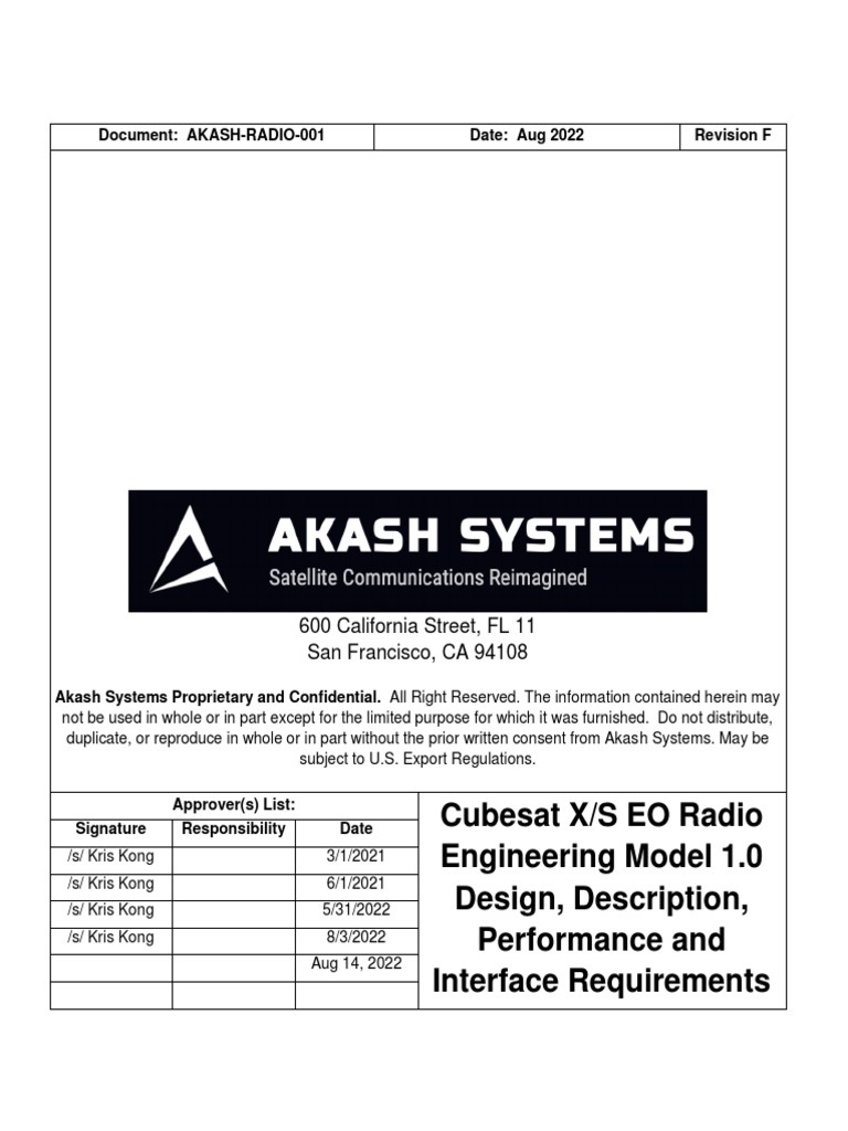 Cubesat XS EO Radio EM 1.0 Revf | PDF | Modulation | Radio