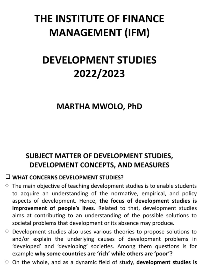 Subject Matter Development Studies | PDF | Economic Growth | Gross ...