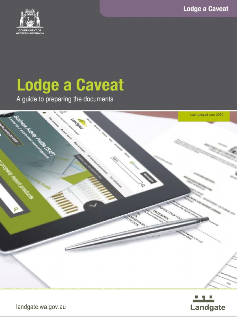 How To Guide Lodging A Caveat | PDF | Mortgage Law | Ownership