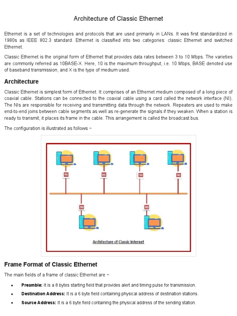 Classic Ethernet Frame Structure Explained | PDF | Technology & Engineering