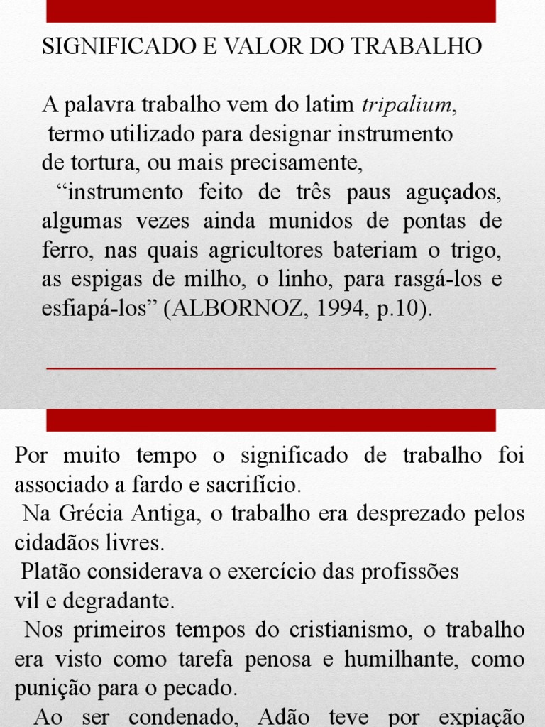 Significado e Valor Do Trabalho | PDF