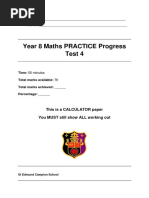 Year 8 Maths Test - Yearly Exam - Questions | PDF | Area | Mathematics