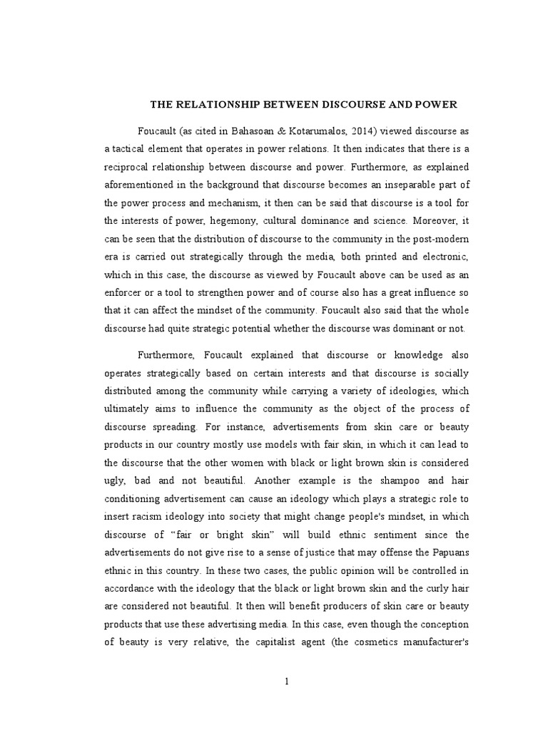Relationship Between Discourse and Power | PDF | Discourse | Power (Social And Political)