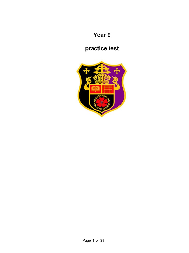 Year 9 Science Practice Test Guide | PDF | Cellular Respiration | Wind ...