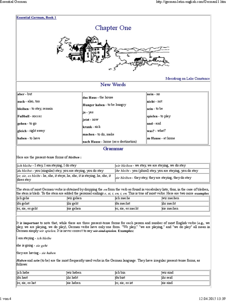 Essential German Book 1 | PDF | Subject (Grammar) | Predicate (Grammar)