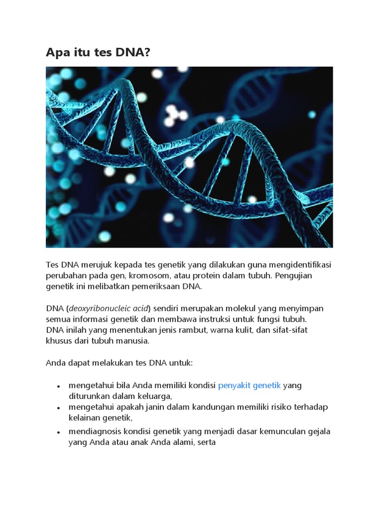 Memahami Tes DNA dan Fungsinya | PDF