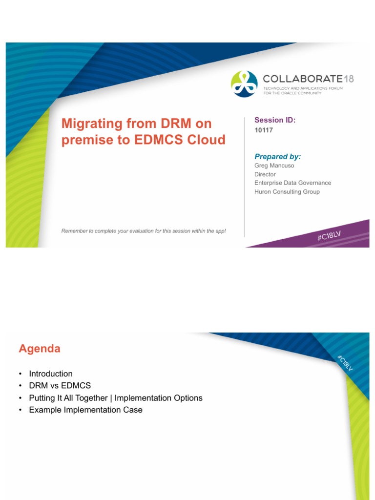 Migrating From DRM On-Premise To EDMCS Cloud - PPT | PDF | Information ...