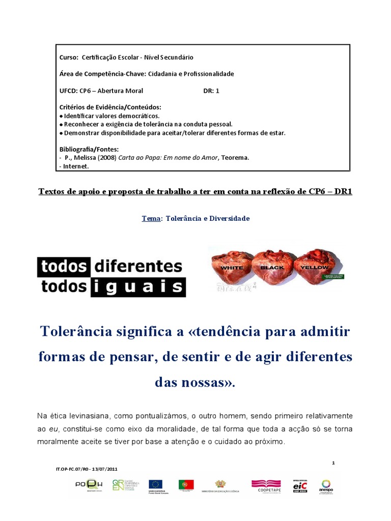 Textos de Apoio e Proposta de Trabalho CP6 DR1 | PDF | Homossexualidade | Pensamento