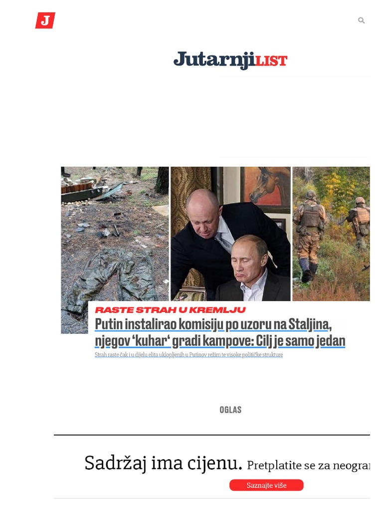 Jutarnji List - Naslovnica | PDF