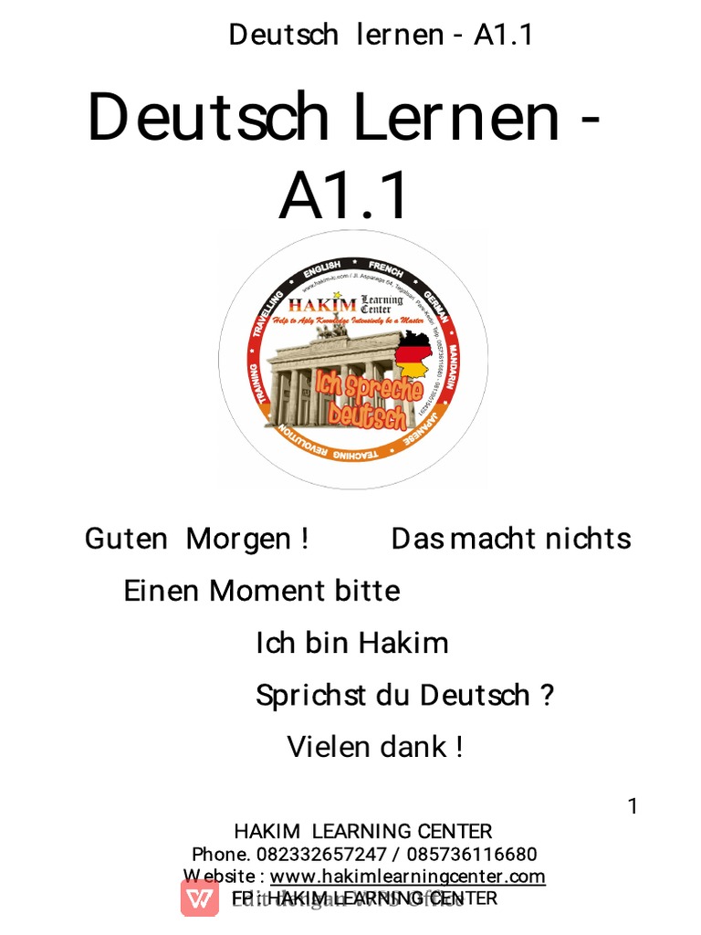 Modul Belajar Bahasa Jerman A1.1 | PDF