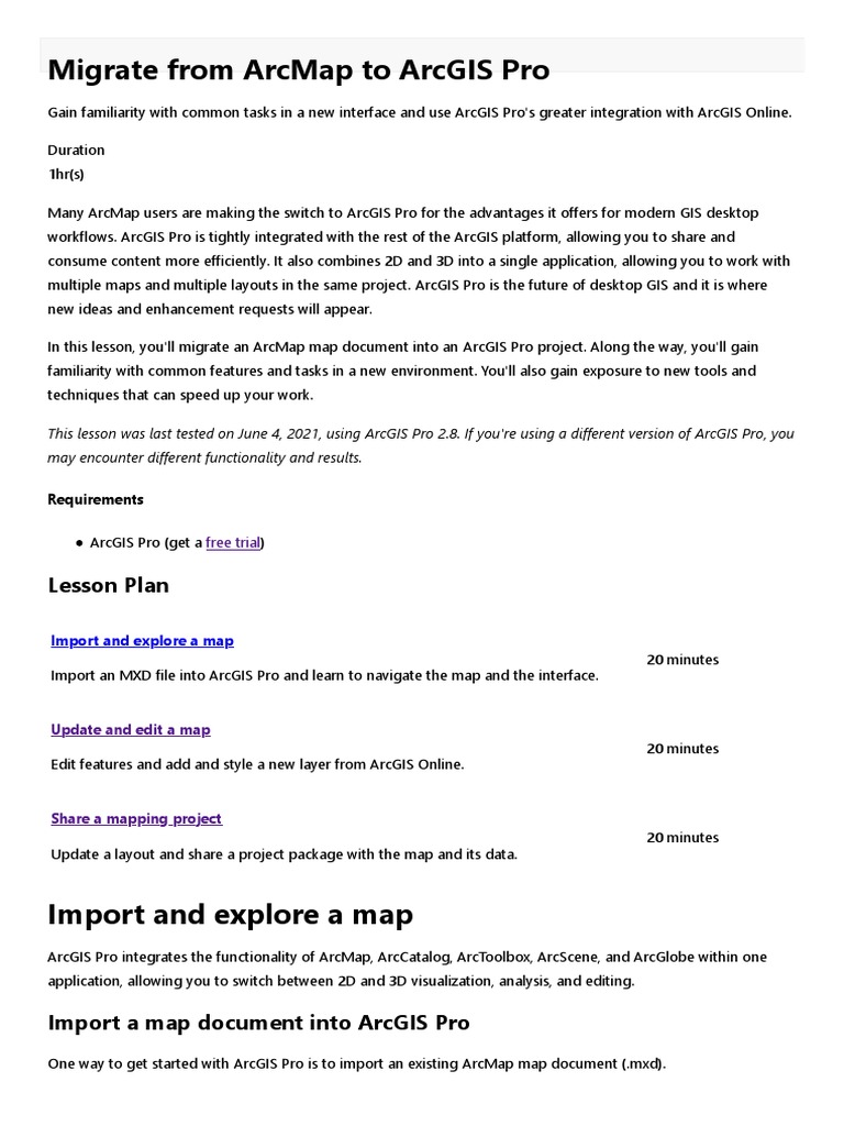 ArcMap to ArcGIS Pro Transition Guide | PDF | Arc Gis | Software ...