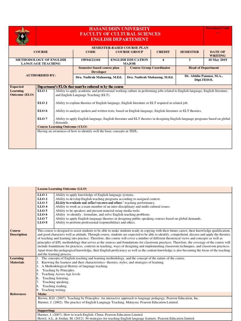 Rps Methodolgy of English Language Teaching (English) | PDF | Teaching ...