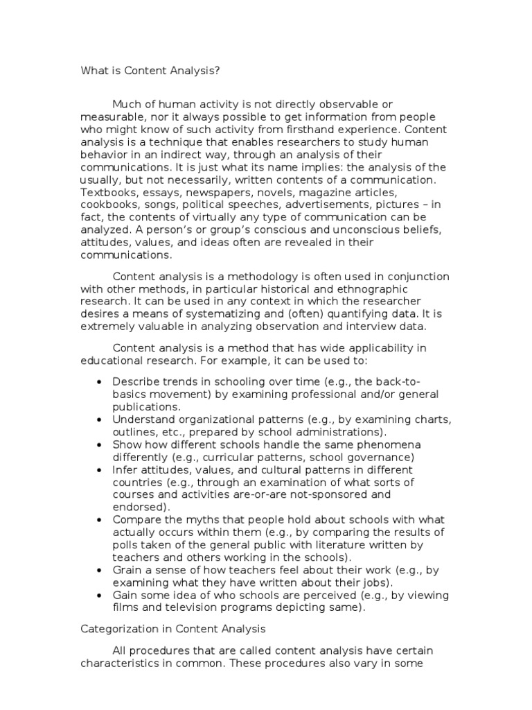 What Is Content Analysis | PDF | Information | Methodology