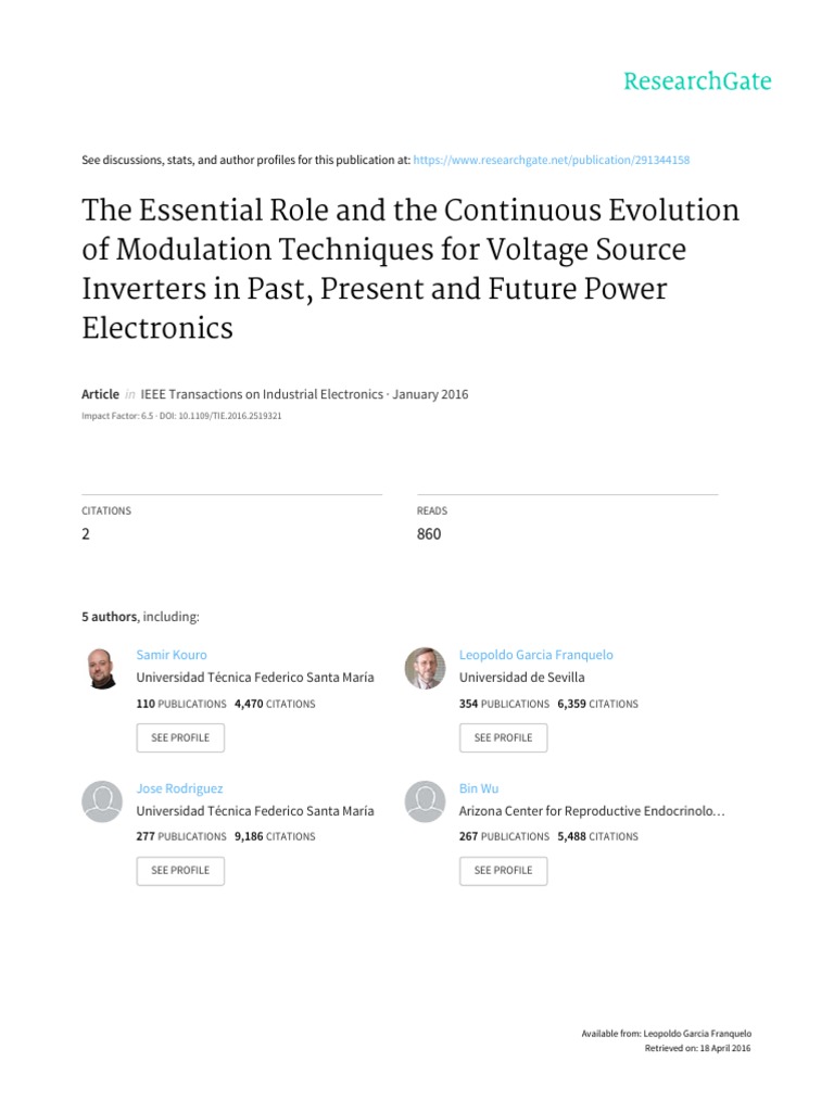 TIE 2016 Modulation | PDF | Power Inverter | Power Electronics