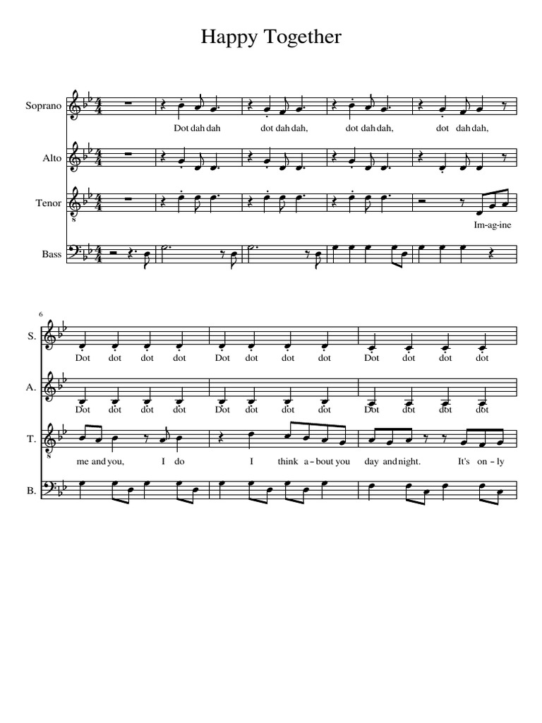 Happy Together | PDF | Musical Compositions | Choral Music