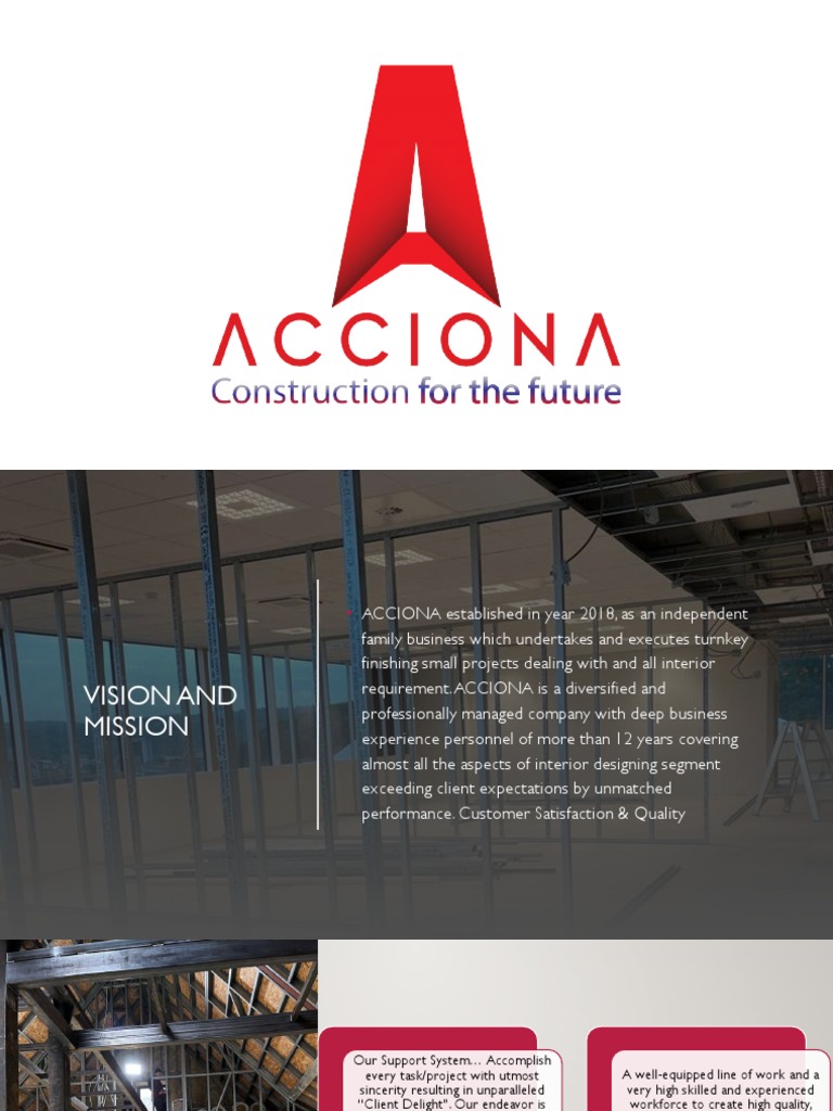 ACCIONA Company Presentation | PDF | Building Materials | Building Engineering
