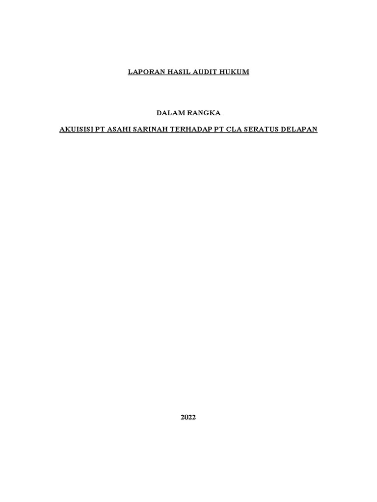 Laporan Hasil Audit Hukum | PDF