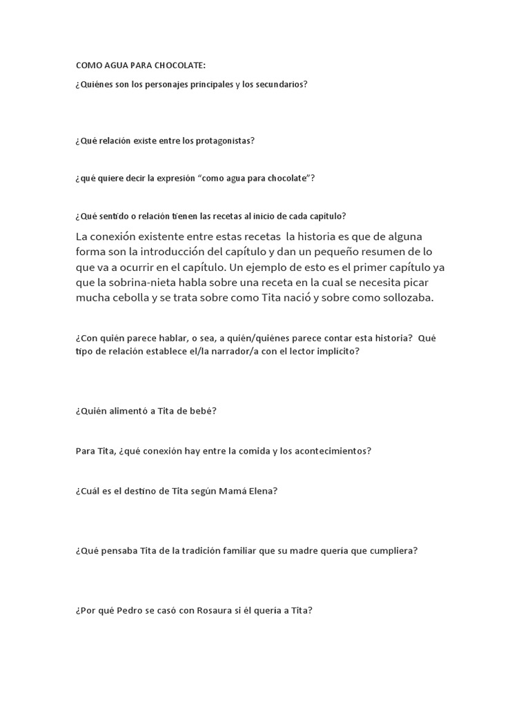 Como Agua para Chocolate | PDF