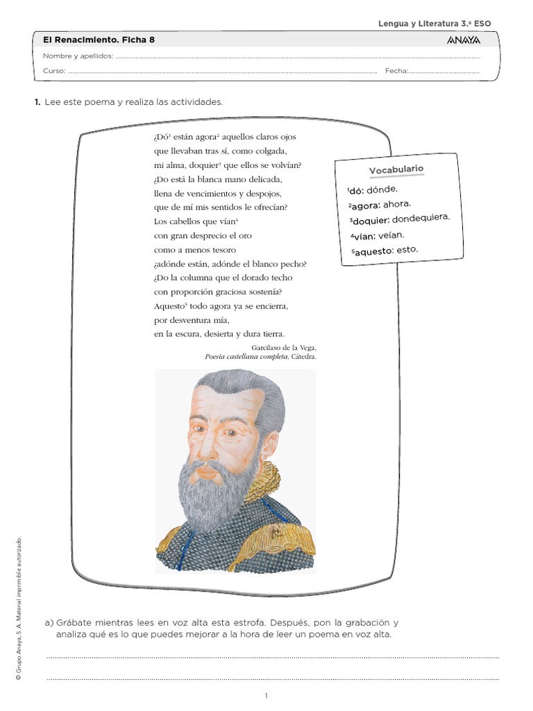 Garcilaso de La Vega | PDF | Poesía