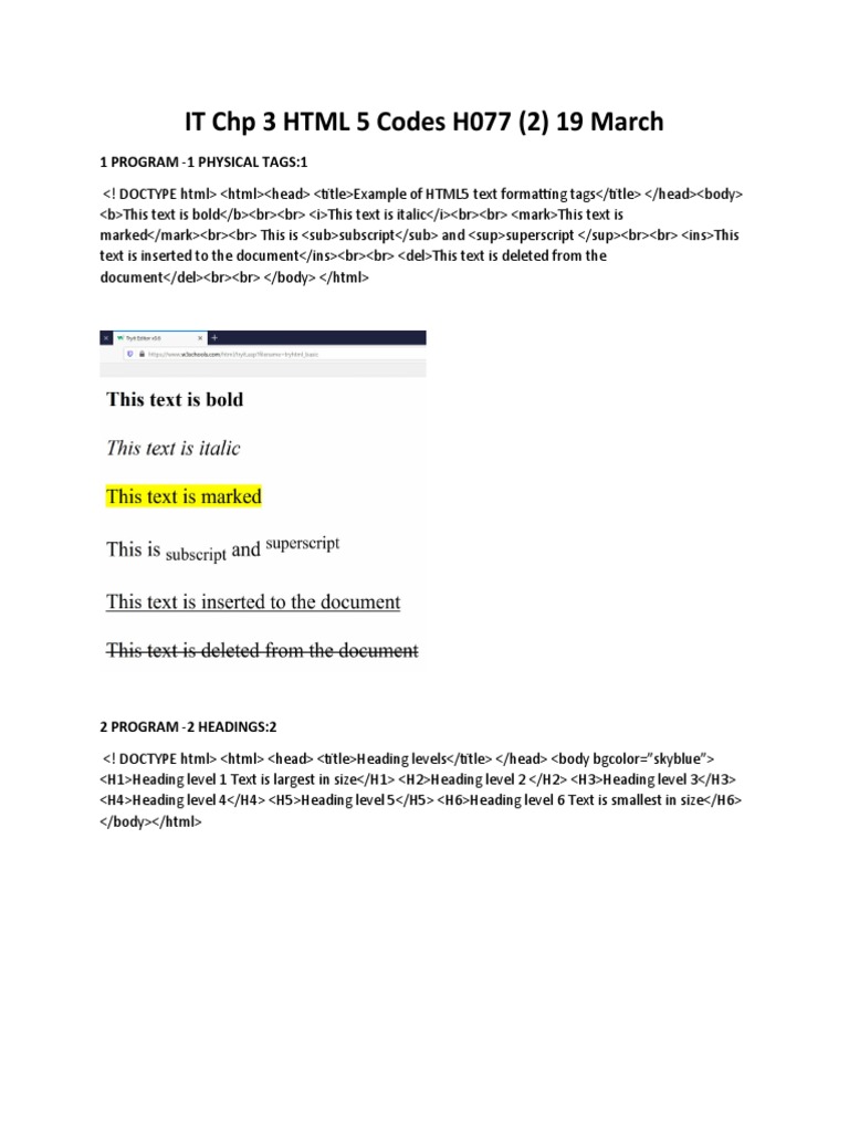 It Programs | PDF | Html Element | Html