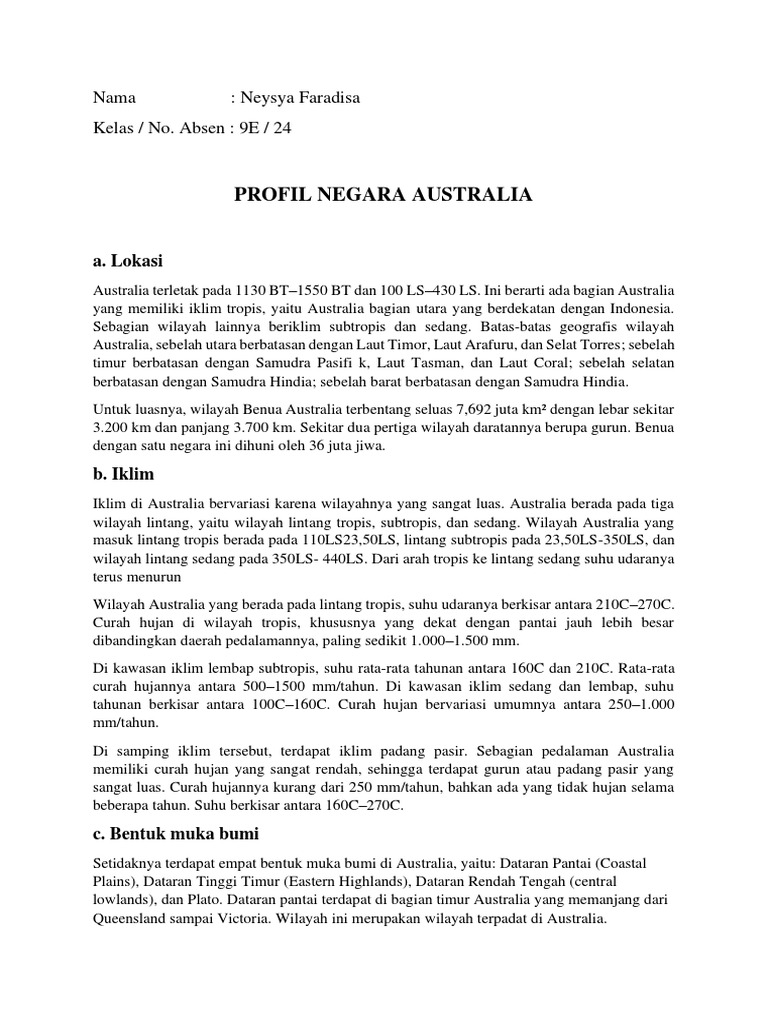 Profil Negara Australia N | PDF