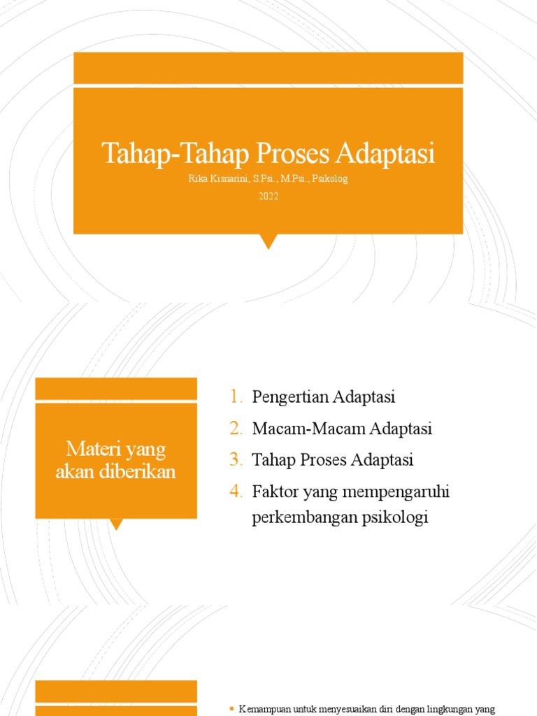 Tahap-Tahap Proses Adaptasi 2022 | PDF