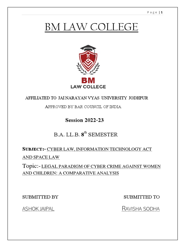 Cyber Law Project | PDF | Cybercrime | Cyberbullying