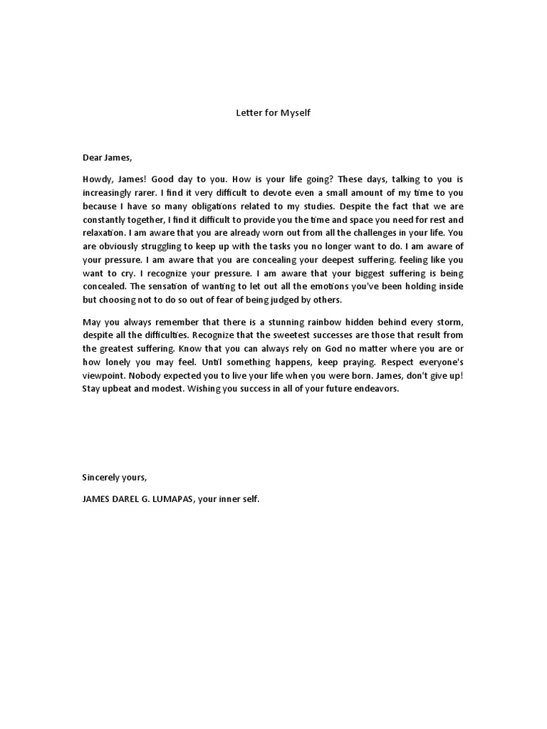 Letter For Myself | PDF