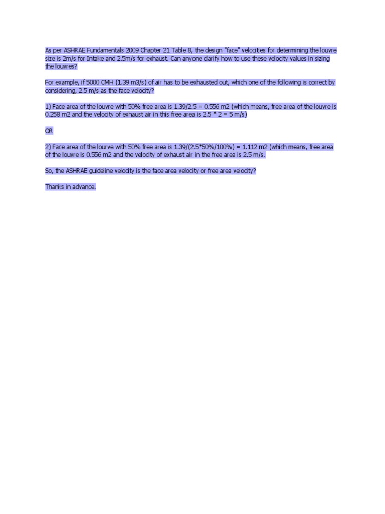 Face Velocity | PDF